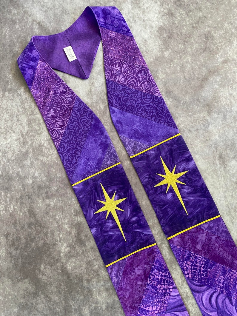 Custom Sized Purple Clergy Advent Stole, Great Pastor Gift, Monogram - Etsy