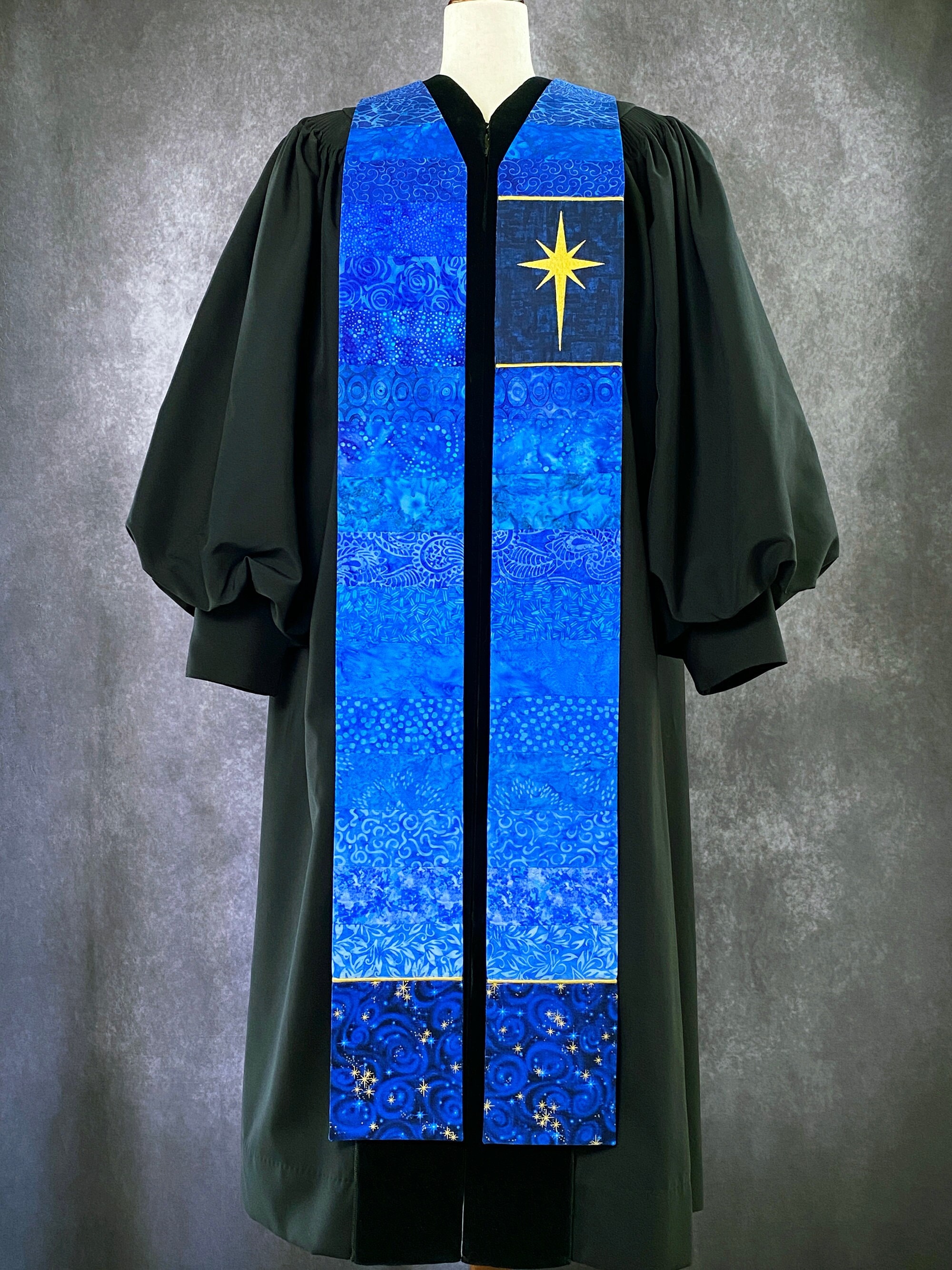 Custom Sized Blue Advent Clergy Stole, Great Pastor Gift, Monogramable ...