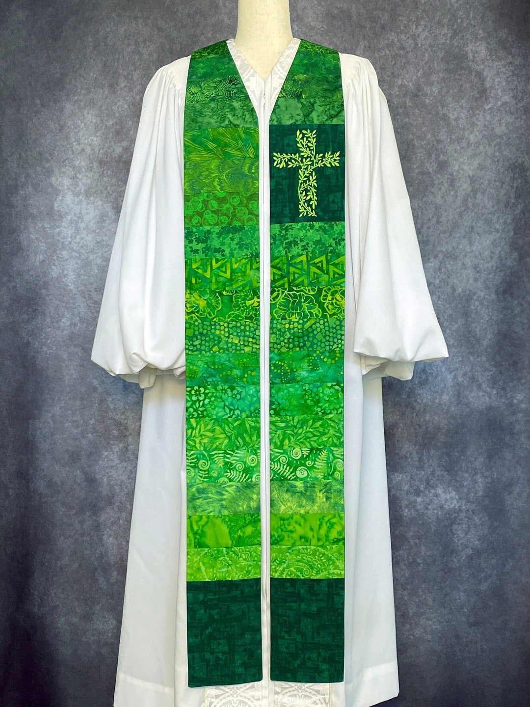 Custom Sized Green Clergy Stole, Ordinary Time, Great Pastor Gift ...