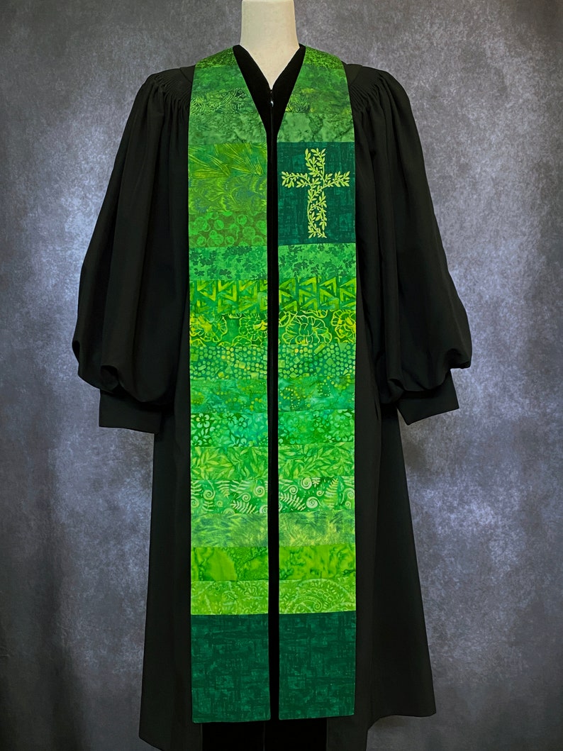 Custom Sized Green Clergy Stole, Ordinary Time, Great Pastor Gift ...