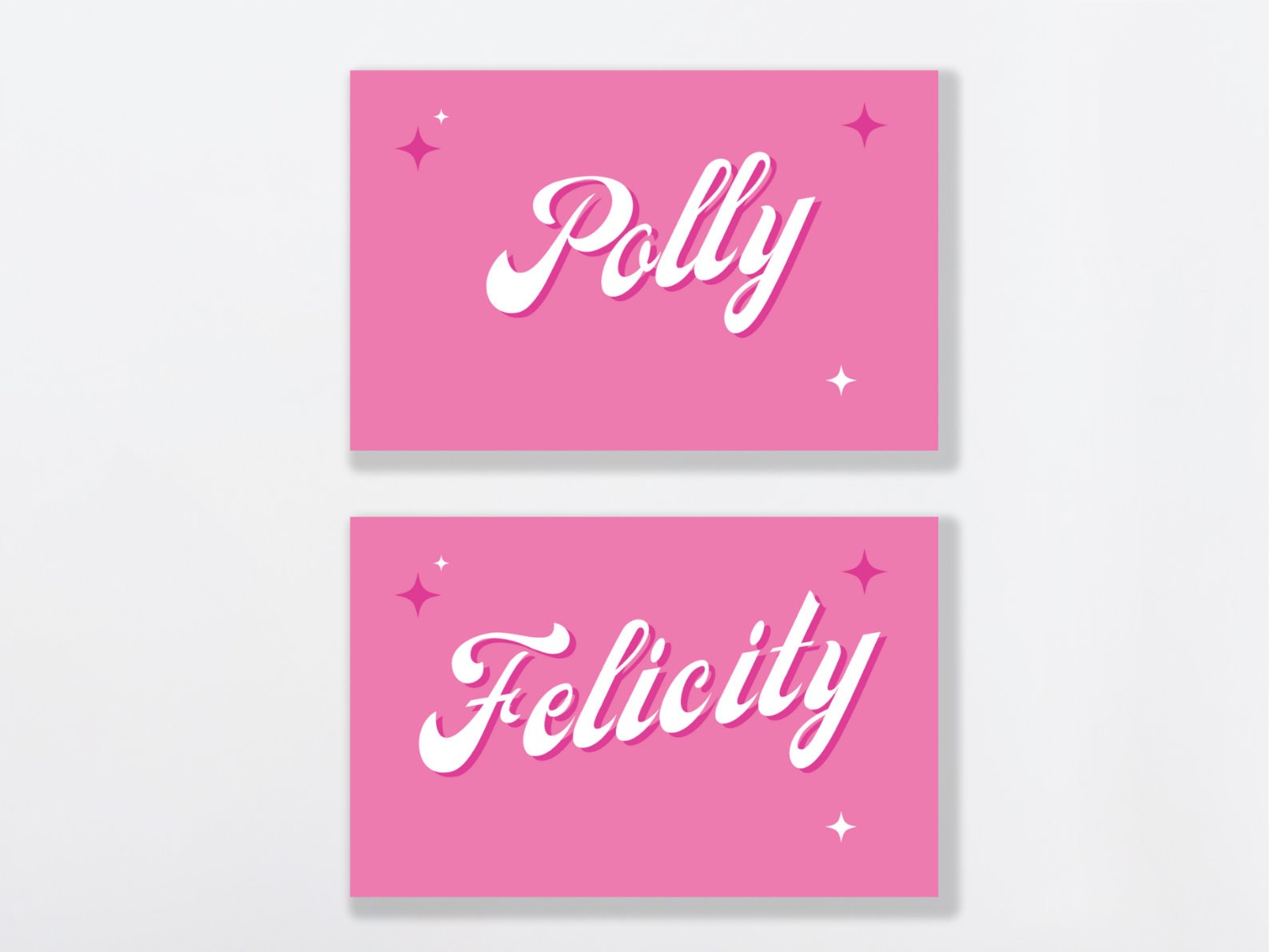 Printable Disco Border Place Cards Pink Place Card Custom Place Cards ...