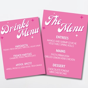Printable Pink Disco Menus | Pink Menus | Custom Menutemplate | Canva ...