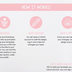 Printable Pink and White Wavy Border Menus Pink Menus Custom ...