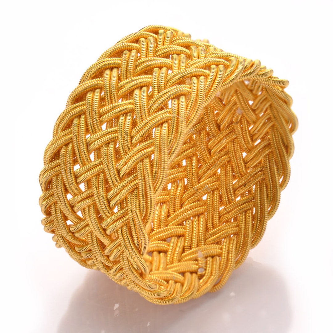 Genuine Hand Knitted 1000K Pure Silver Women Ring R02TD Celtic Knots - Etsy