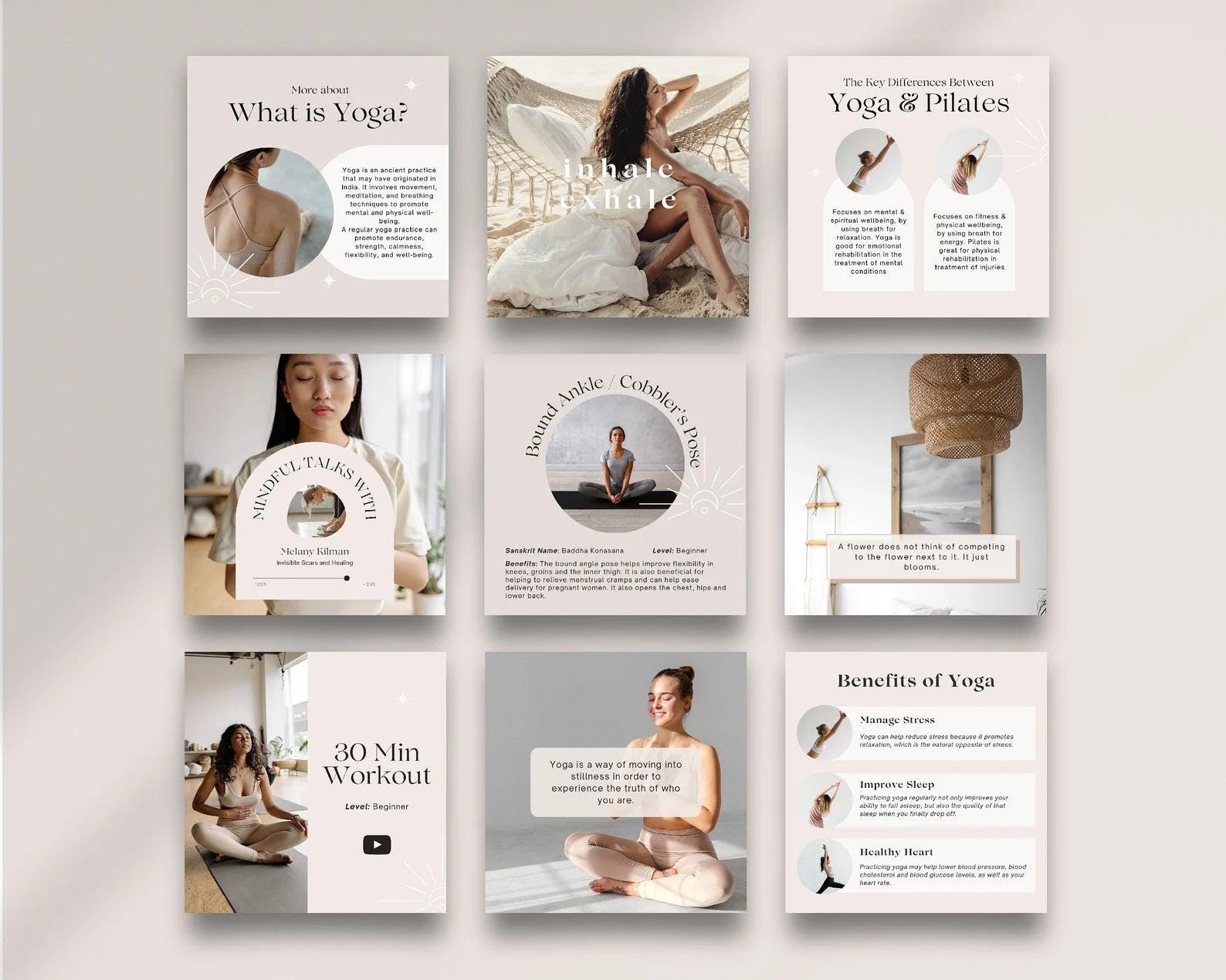 100 Yoga Health & Wellness Templates - Etsy