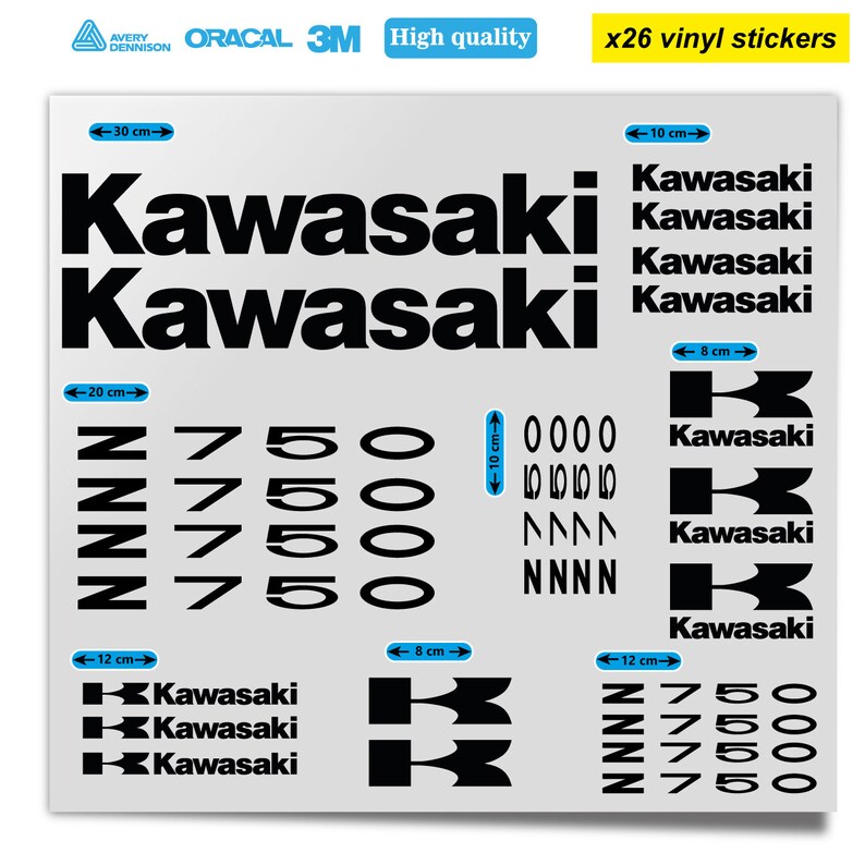 Kawasaki Z750 Stickers Vinyl Stickers for Motorcycles Stickers - Etsy