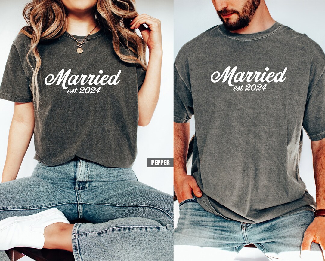 Custom Married Comfort Colors® Shirt, Personalized Matching Just ...
