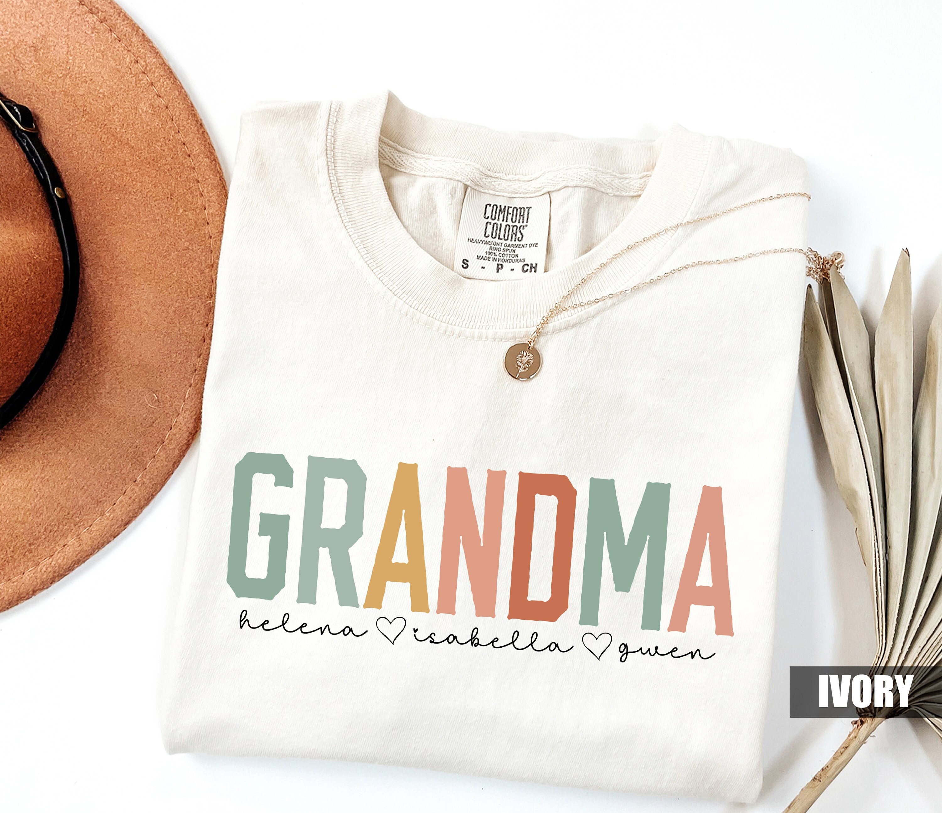 Custom Comfort Colors Grandma Shirt: Retro Personalized Granny Tee - Etsy