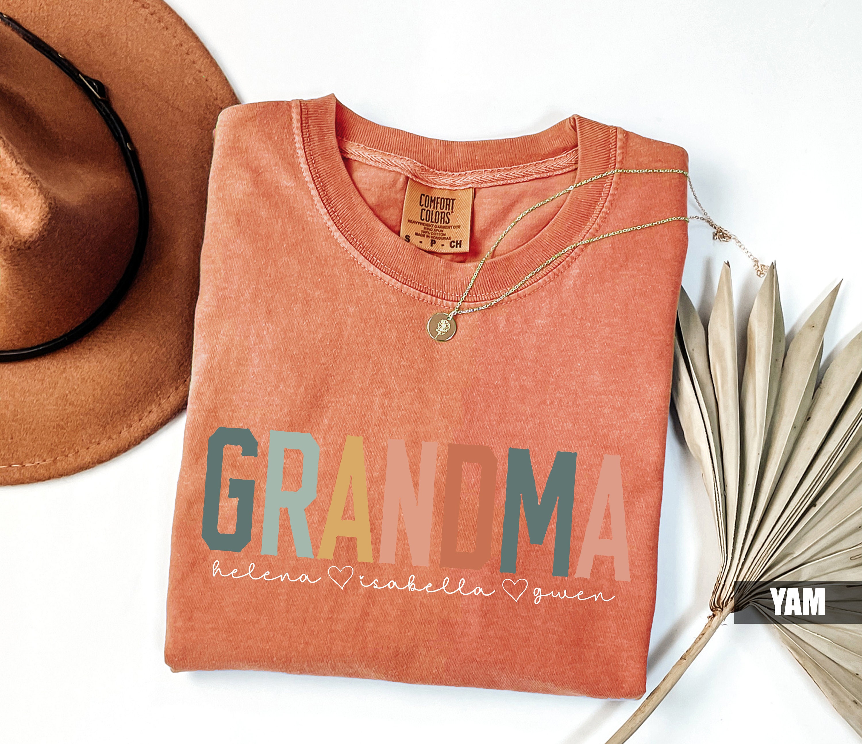 Custom Comfort Colors Grandma Shirt: Retro Personalized Granny Tee - Etsy