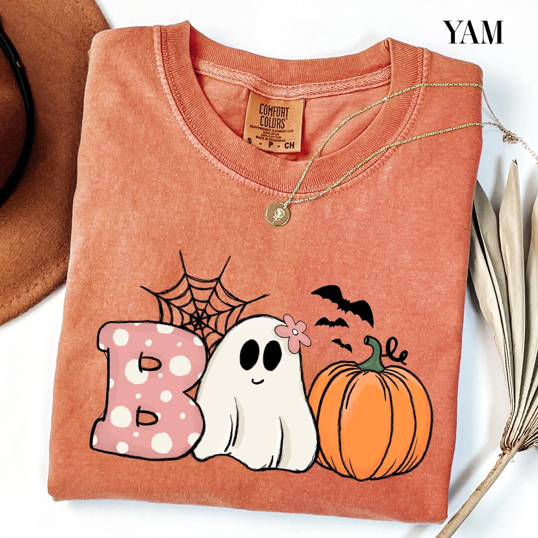 Boo Ghost Comfort Colors T-shirt: Spooky Halloween Tee - Etsy