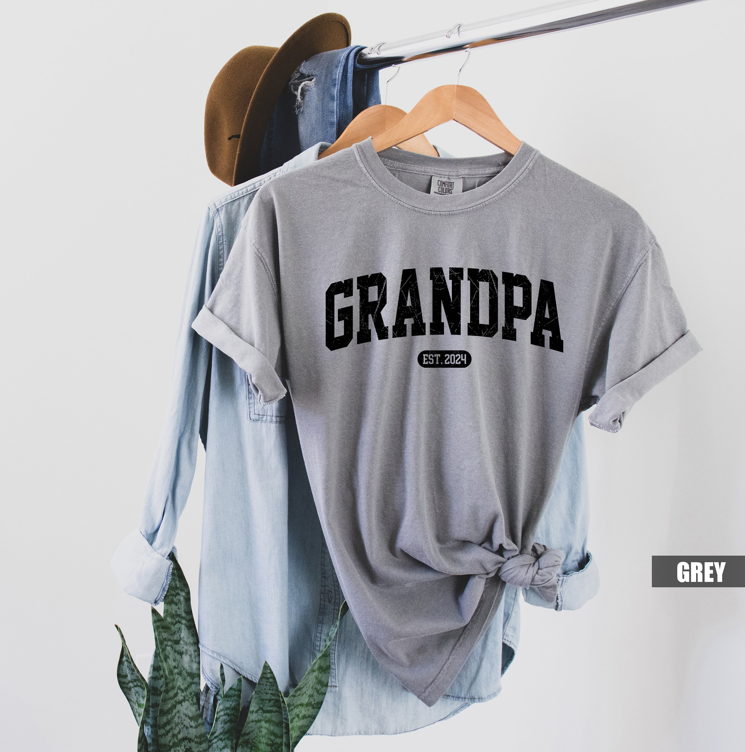 Custom Grandpa Shirt, Cool Papa Outfit, Comfort Colors® Granddad Est ...