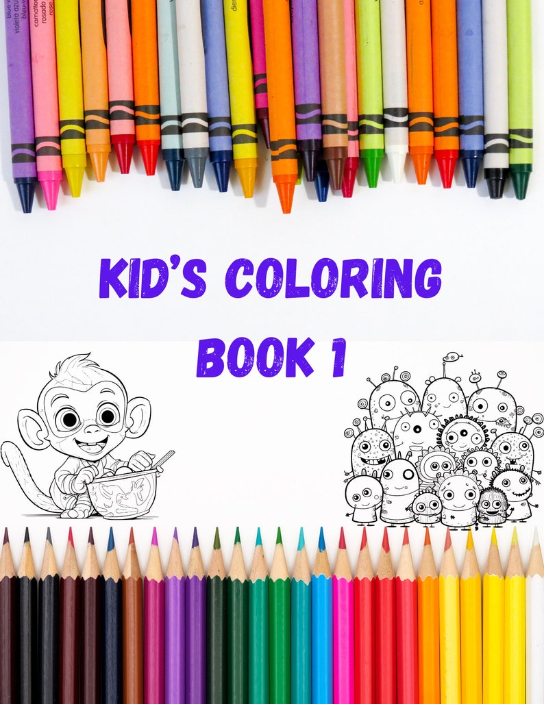 Printable Coloring Book PDF Digital Coloring Pages Instant - Etsy