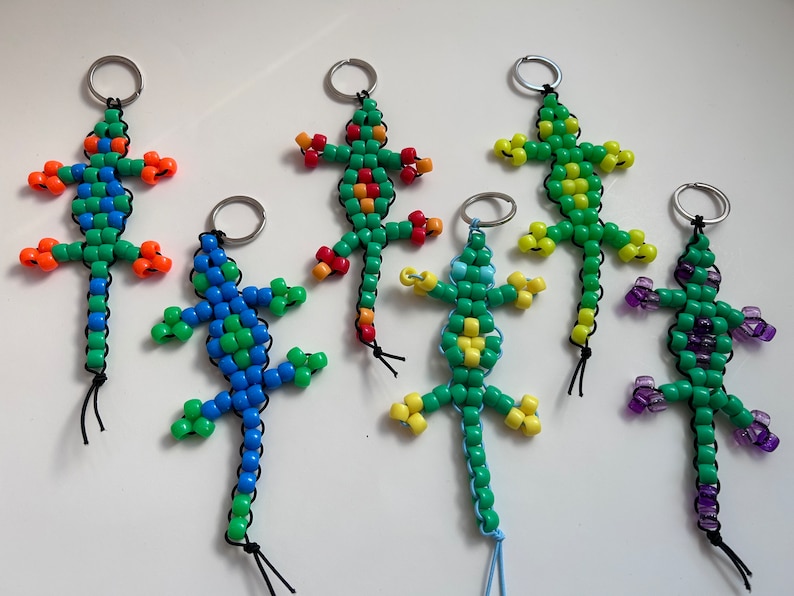 Beaded Lizard Keychain - Etsy