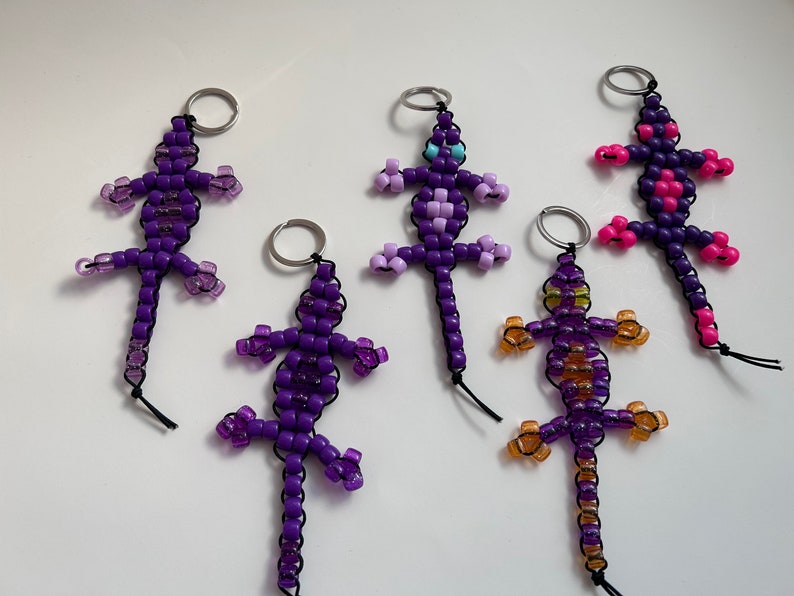 Beaded Lizard Keychain - Etsy