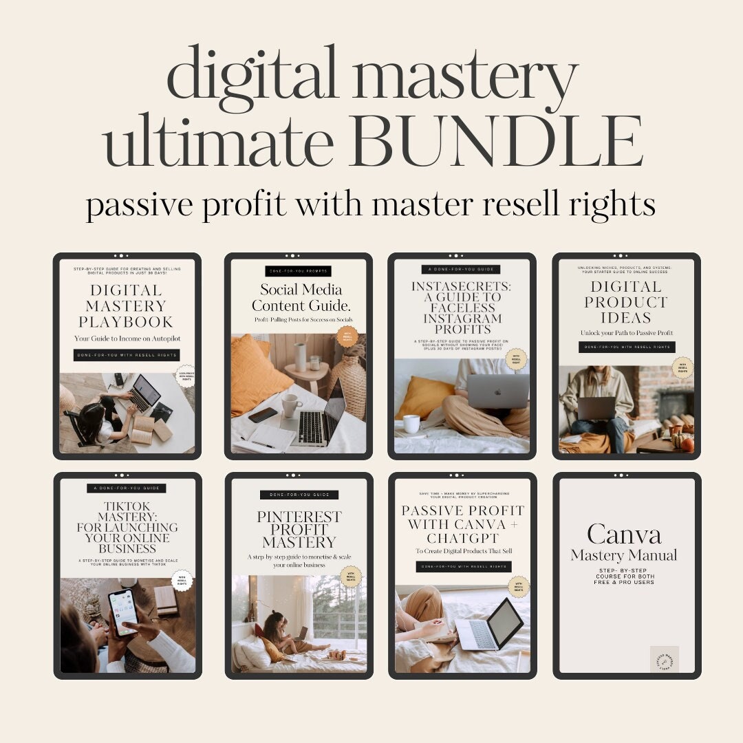 Digital Mastery Ultimate BUNDLE Done for You Master Resell Rights Passive Profit Passive Income ...
