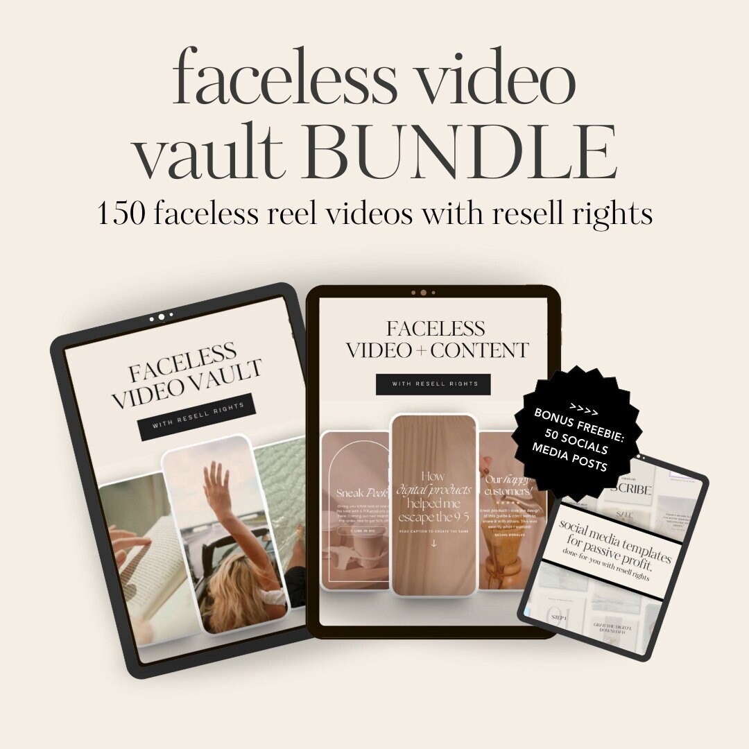 Faceless Video Vault BUNDLE | Ready-to-post Social Media | Done for You ...