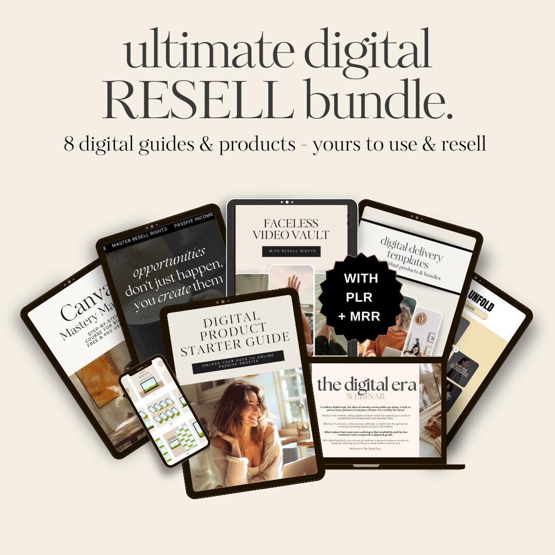 Digital Resell Bundle | PLR MRR Bundle for Passive Income | Digital ...