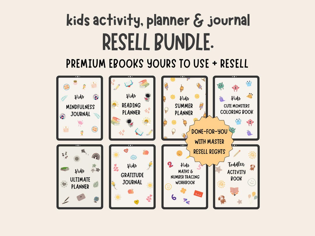 Kids Bundle | DFY Editable Kids Activities Planners Journals | PLR MRR ...