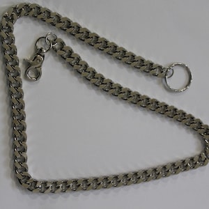 New Men Women Silver Wallet Chains Metal Biker Heavy Strong Long Strand ...