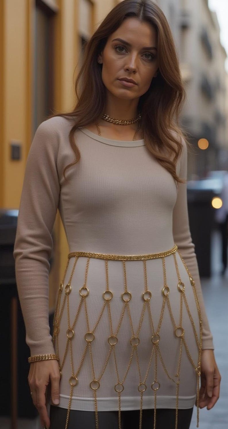Gold Metal Chain Fringe Belt Skirt: Festival Body Jewelry - Etsy