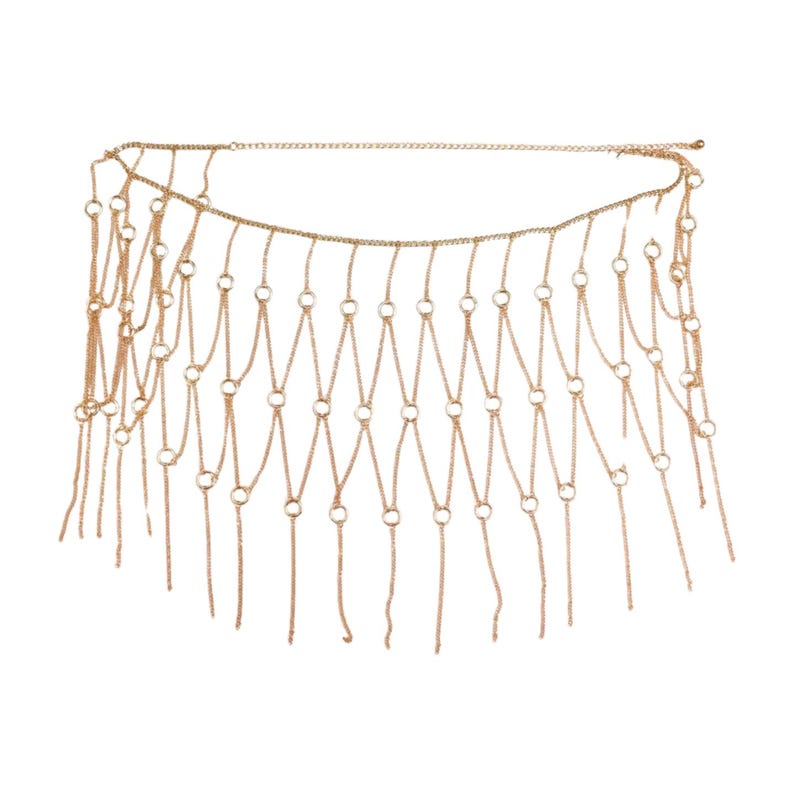 Gold Metal Chain Fringe Belt Skirt: Festival Body Jewelry - Etsy