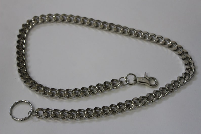 New Men Women Silver Wallet Chains Metal Biker Heavy Strong Long Strand ...