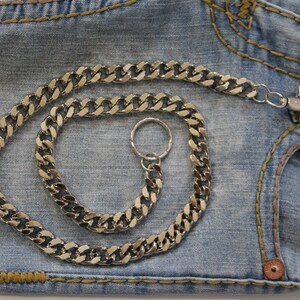 New Men Women Silver Wallet Chains Metal Biker Heavy Strong Long Strand ...