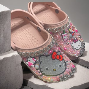 Custom Bedazzled Crocs hello Kitty - Etsy
