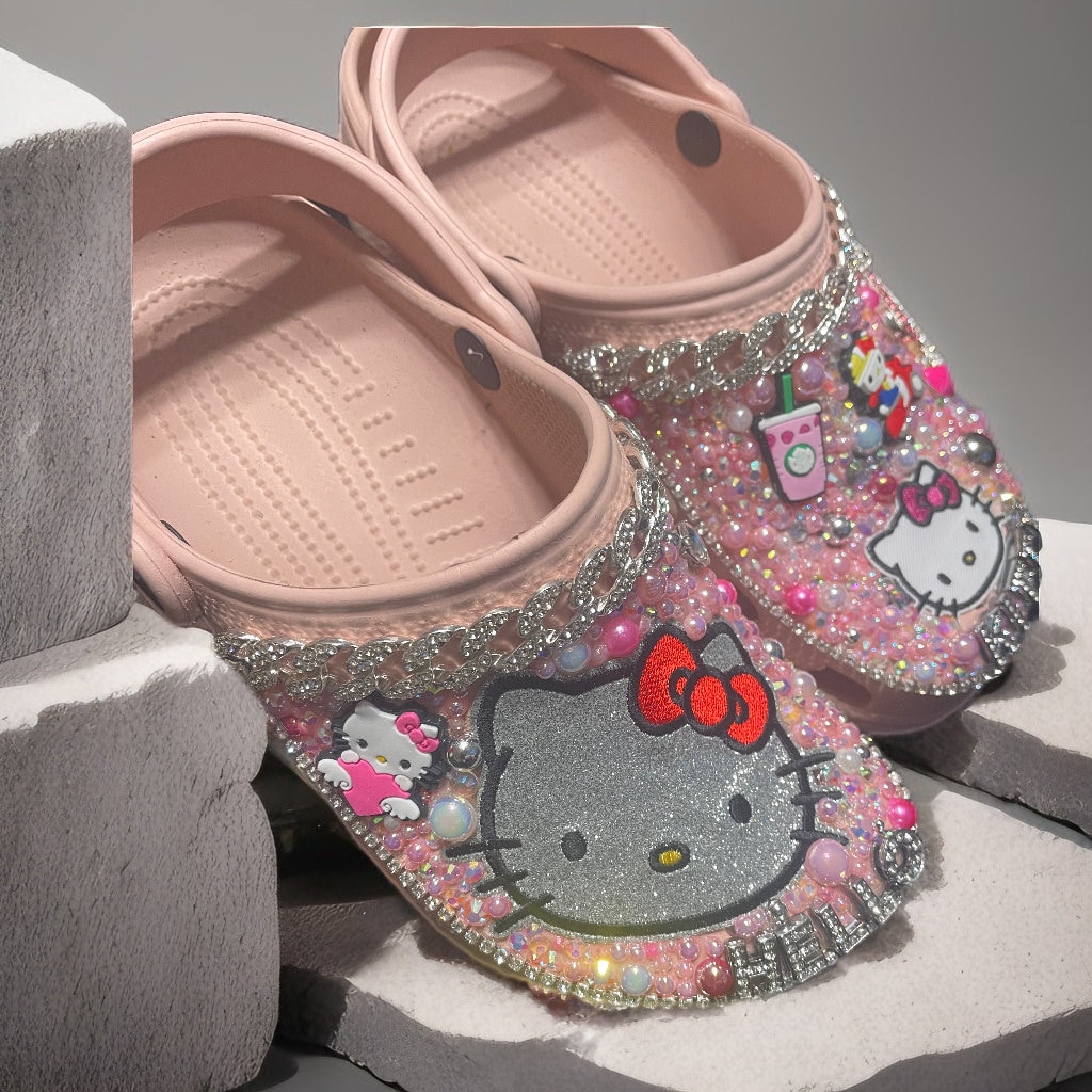 Custom Bedazzled Crocs hello Kitty - Etsy
