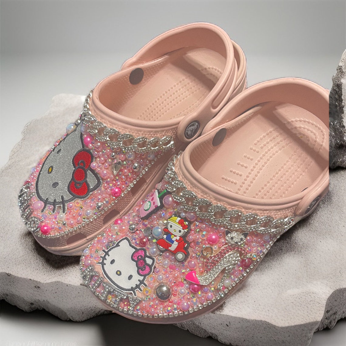 Custom Bedazzled Crocs hello Kitty - Etsy