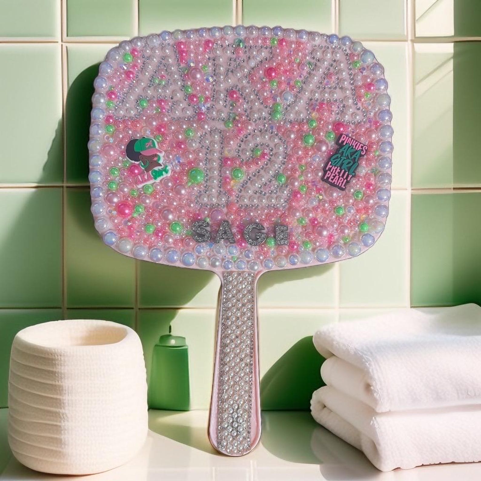 Sorority Hand Mirror With Bling - Reflect on Your Fabulousness - Etsy