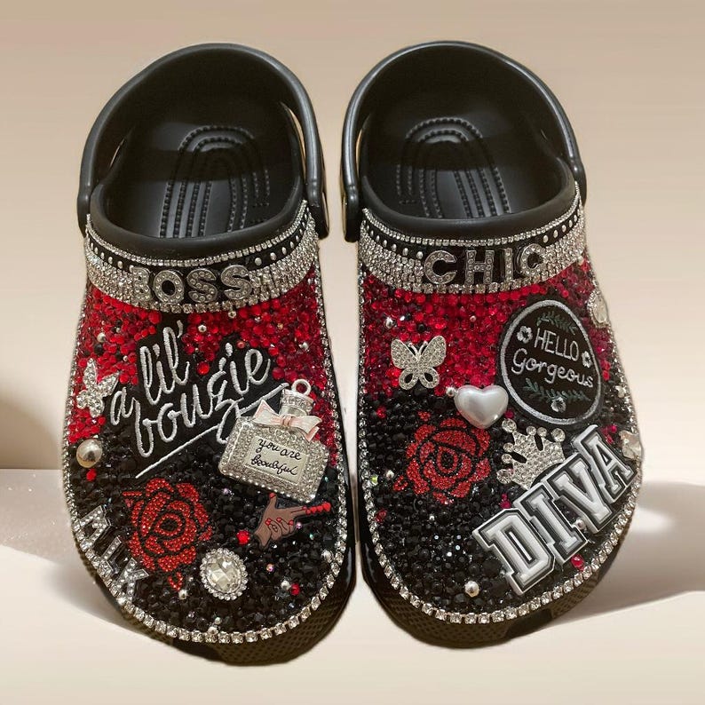 Sparkle & Shine: Custom Blinged-out Crocs! - Etsy