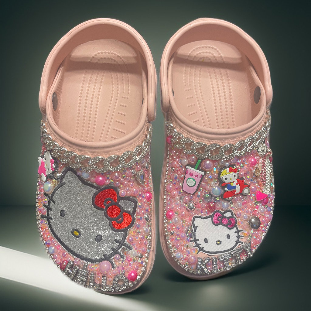 Custom Bedazzled Crocs hello Kitty - Etsy