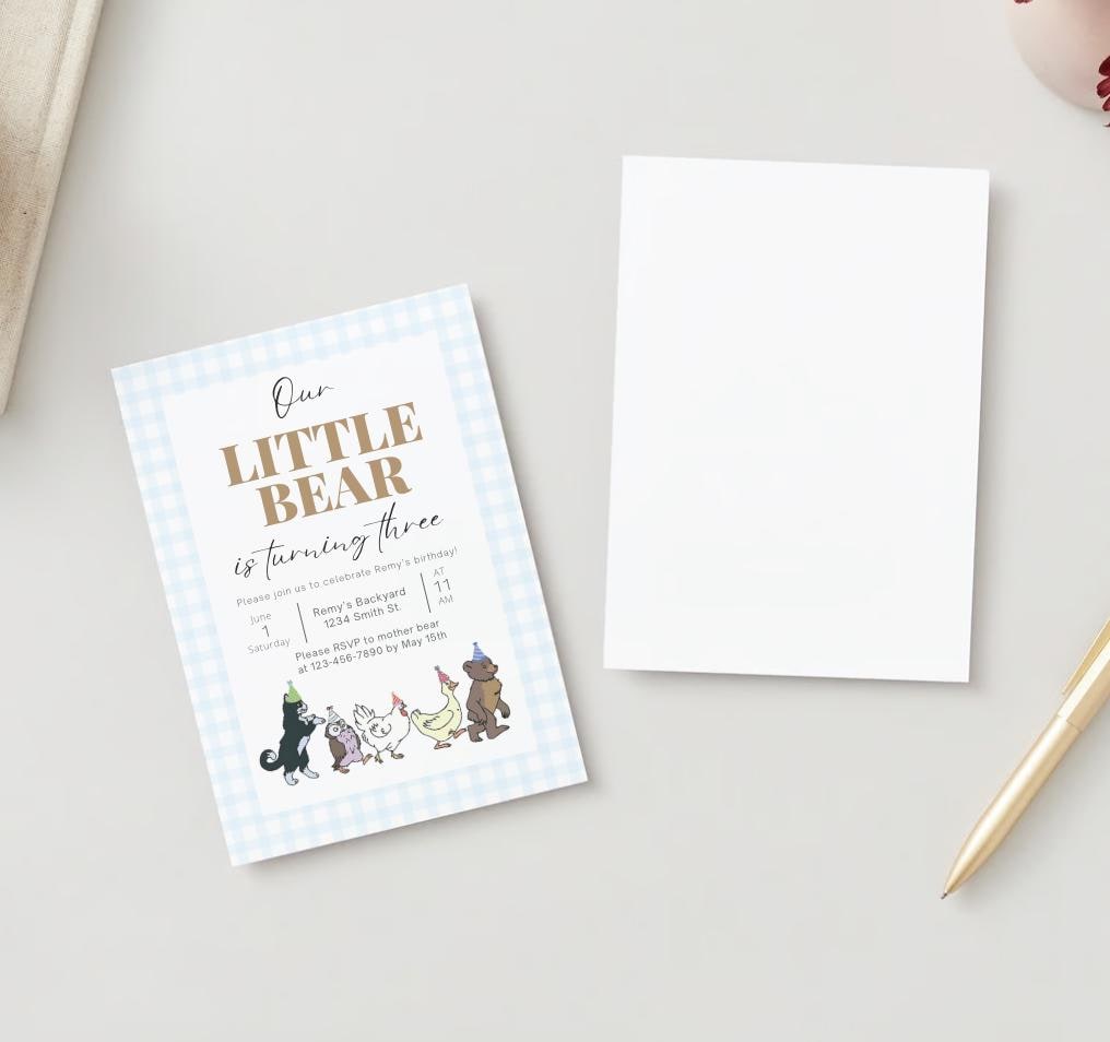 Little Bear Birthday Invitation - Little Bear Show Maurice Sendak ...