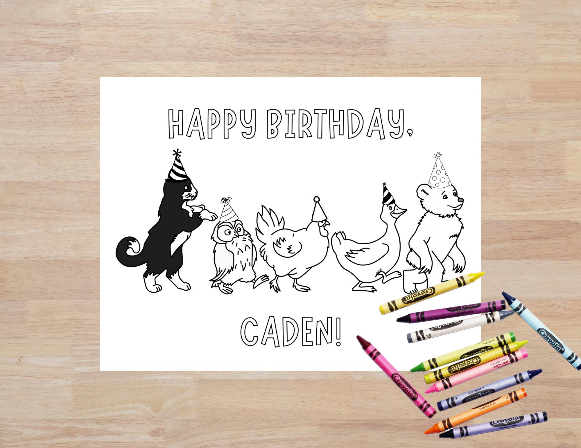 Printable Little Bear Coloring Page - Editable Template for Birthday ...