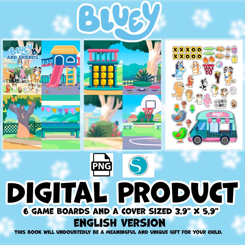 Printable Bluey Paper | Bluey Quiet Book | Bluey Busy Book | Digital ...