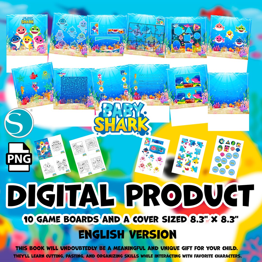 Baby Shark Printable Busy Book for Toddler, Printable Preschool ...