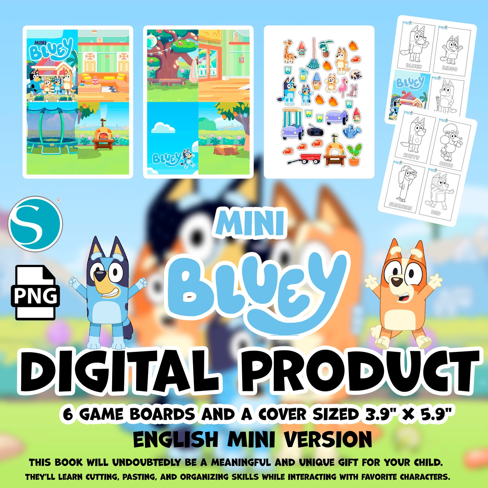 Printable Bluey Paper | Bluey Quiet Book | Bluey Busy Book | Digital ...