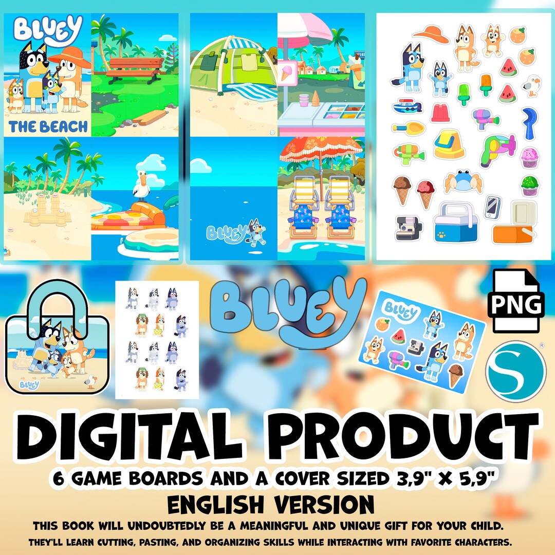 Printable Bluey Paper Bluey Quiet Book Bluey Busy Book Digital Download ...