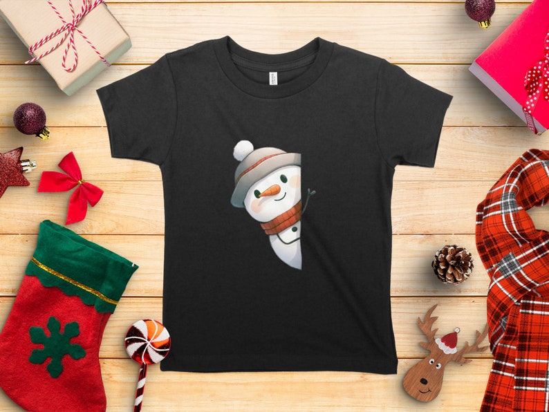 Snowman Shirt Peeking Snowman Shirt Peekaboo Snowman Kid - Etsy