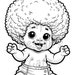 Afro Baby Coloring Page Sheet Infant Big Afro Diaper Happy Crayons Big ...