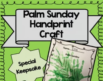 Palm Sunday Handprint Art Craft, Printable Palm Sunday Craft, Easter ...