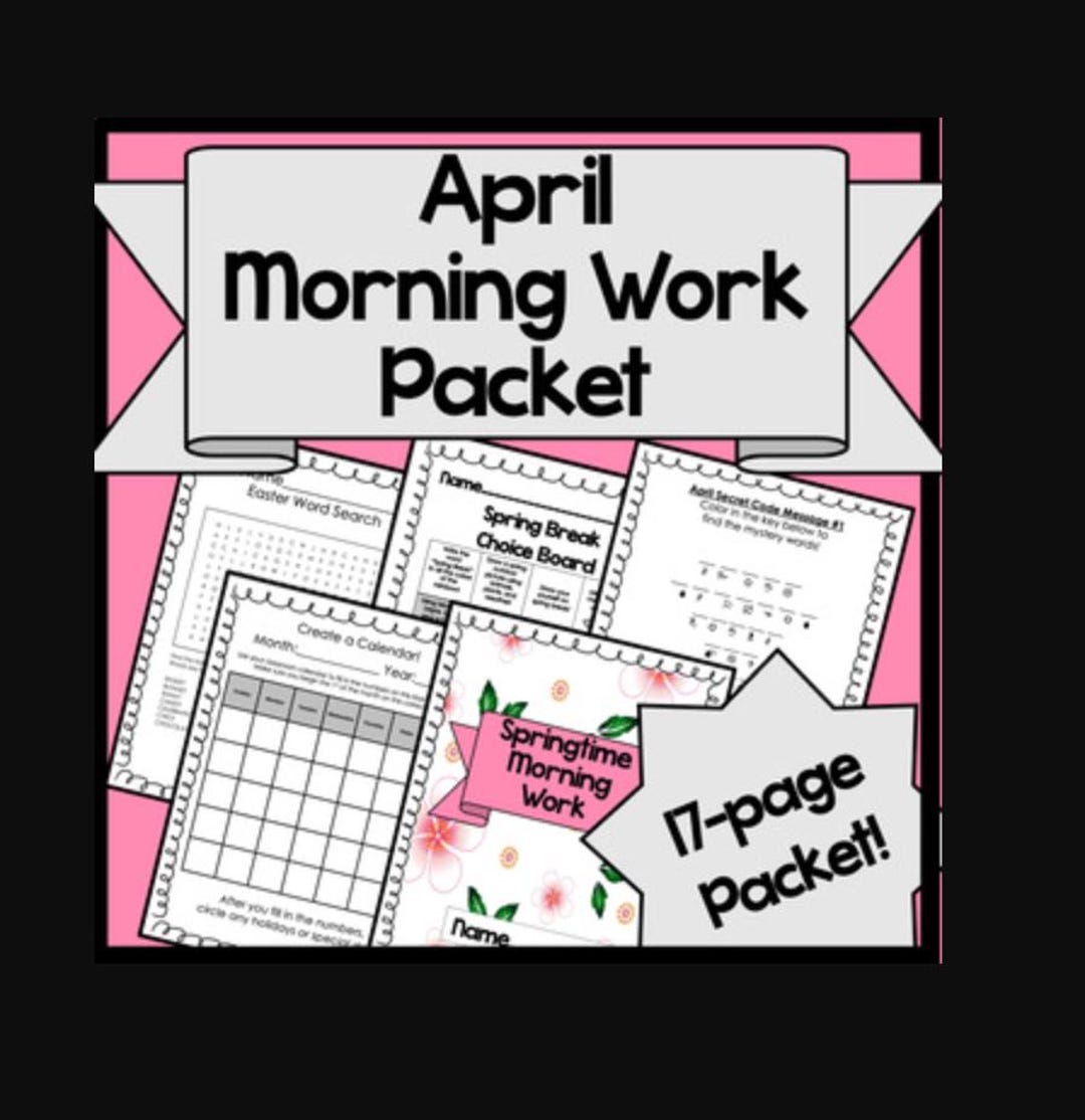 April Spring Themed Morning Work Packet (grades 1-3) - Etsy