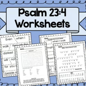 Psalm 23 Bible Verse Sunday School Worksheet Set - Etsy