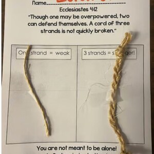 Cord of Three Strands Bible Scripture Activity - Etsy