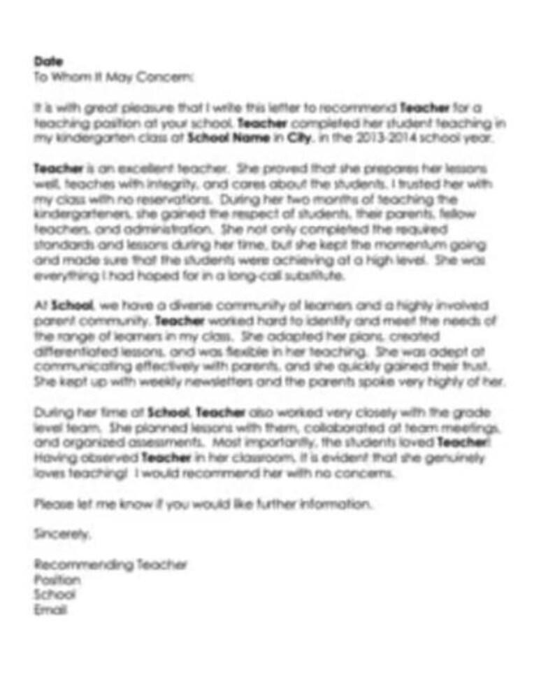 Student Teacher Letter of Recommendation! {editable, From a Cooperating ...