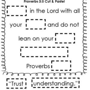 Proverbs 3:5 Bible Verse Worksheet Set, Worry Theme - Etsy