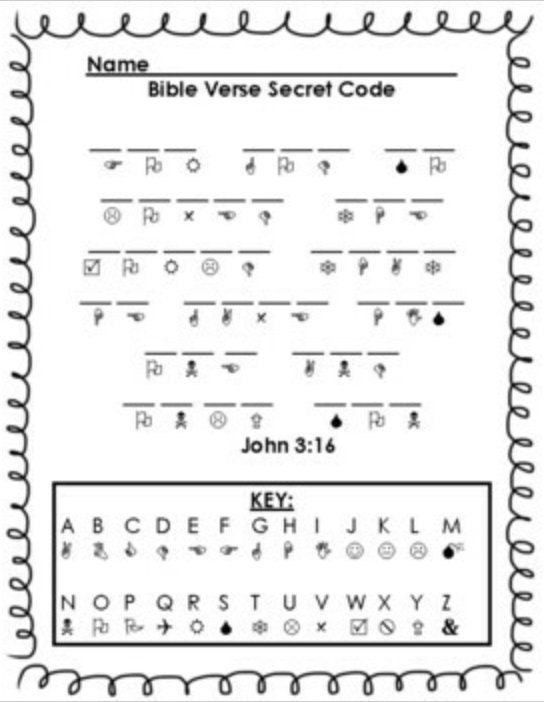 John 3:16 Bible Verse Sunday School Worksheet Set - Etsy