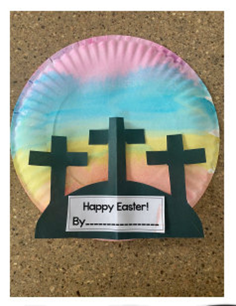 Easter Cross Paper Plate Craft - Etsy