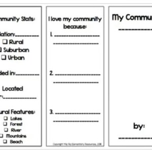 My Community Brochure! Student Activity - Etsy